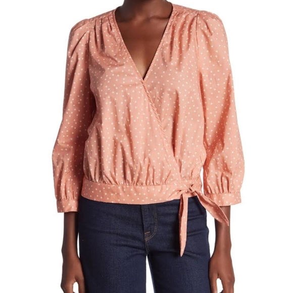 Madewell | Tops | Madewell Star Scatter Wrap Top Coral Peach | Poshmark